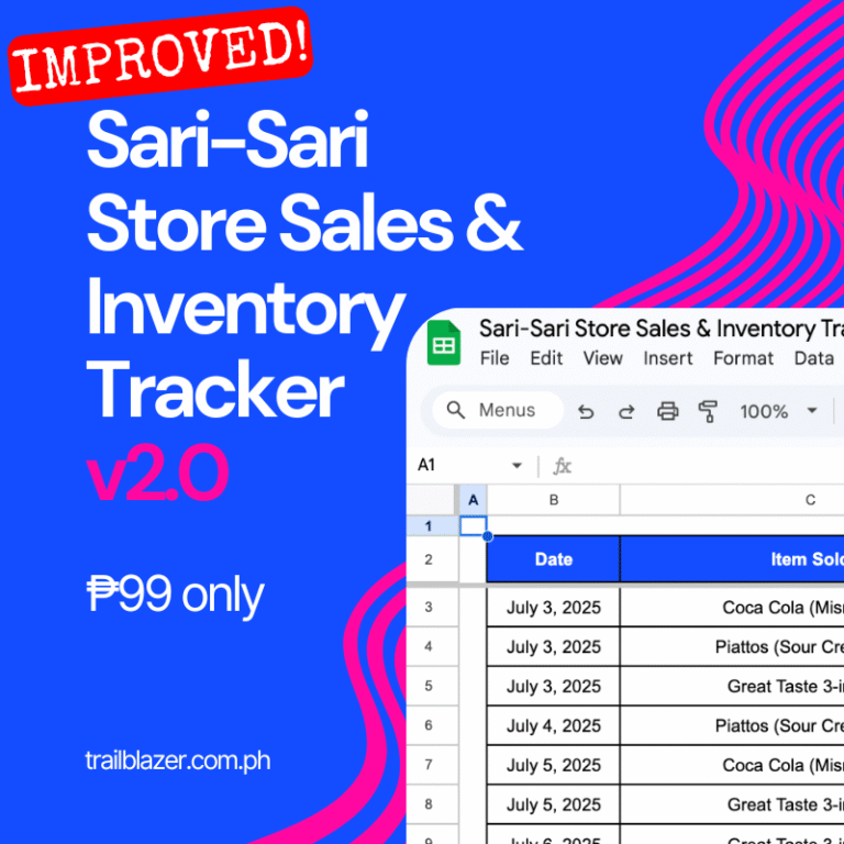 Sari-Sari Store Sales & Inventory Tracker (Downloadable Template)
